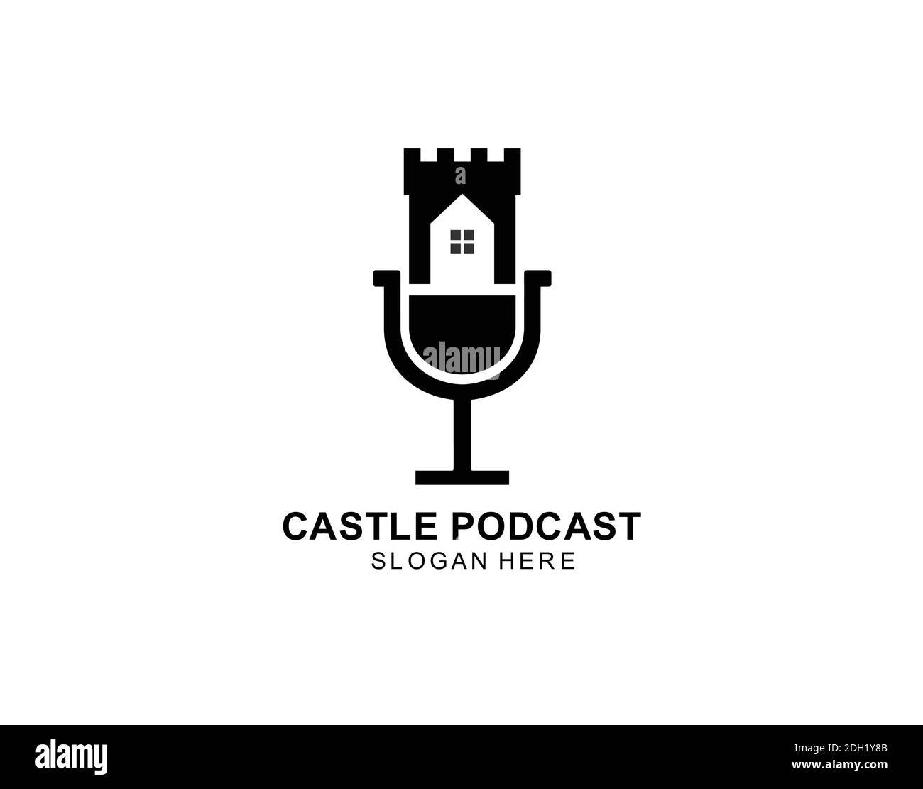 podcast and castle logo icon symbol designs Stock Vector Image & Art ...