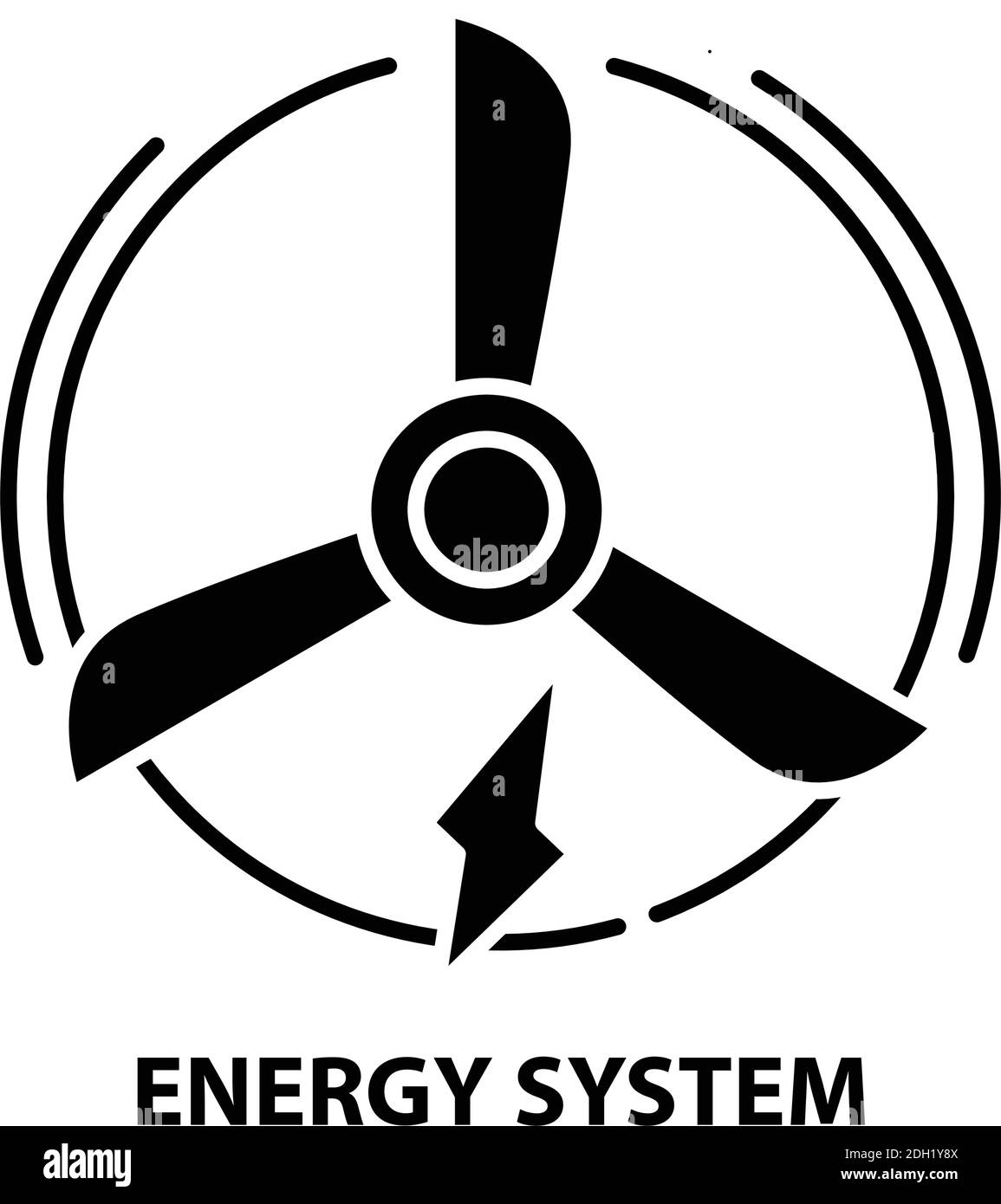 energy system icon, black vector sign with editable strokes, concept ...