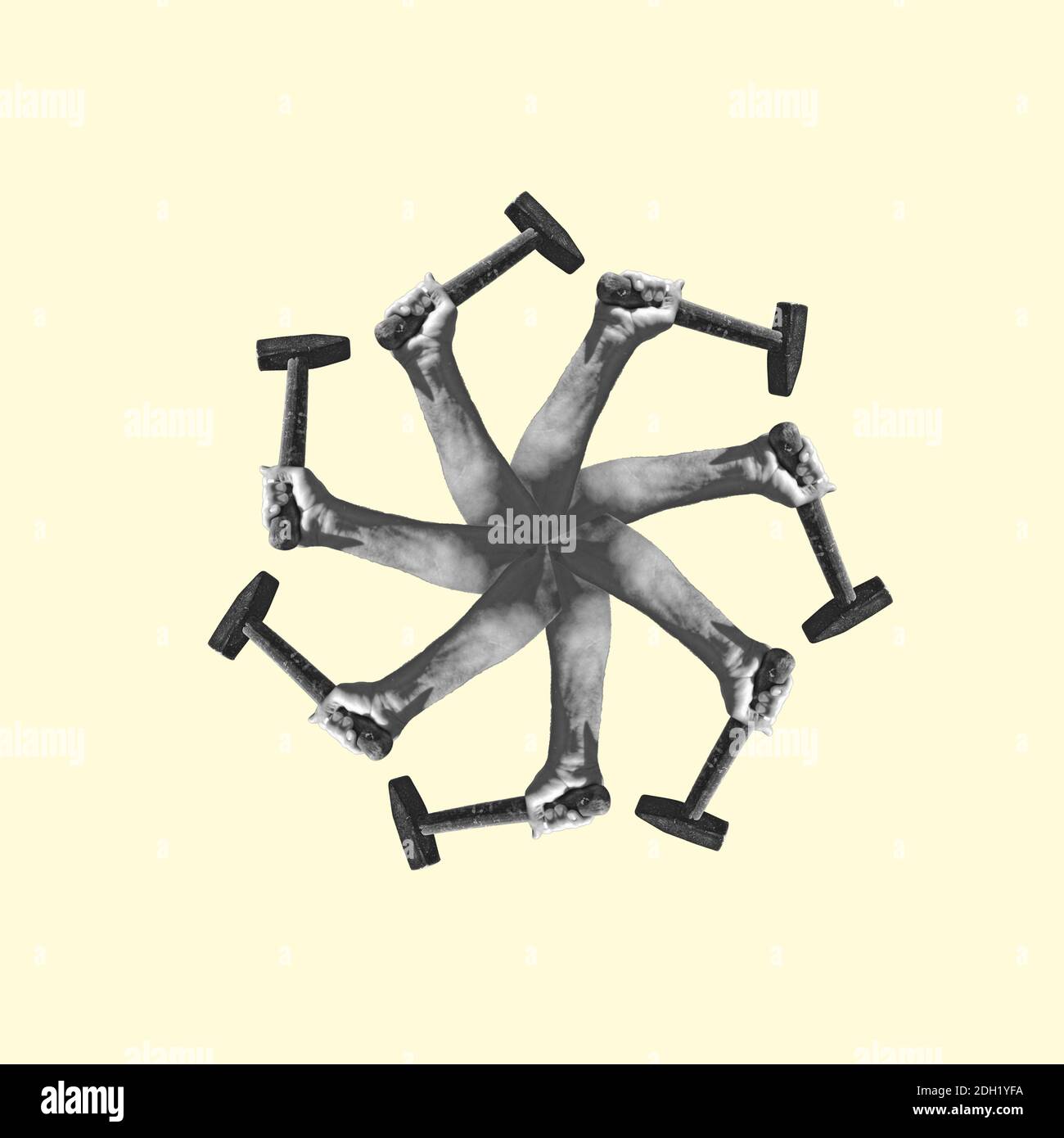 Hammer and sickle art collage Stock Photo - Alamy