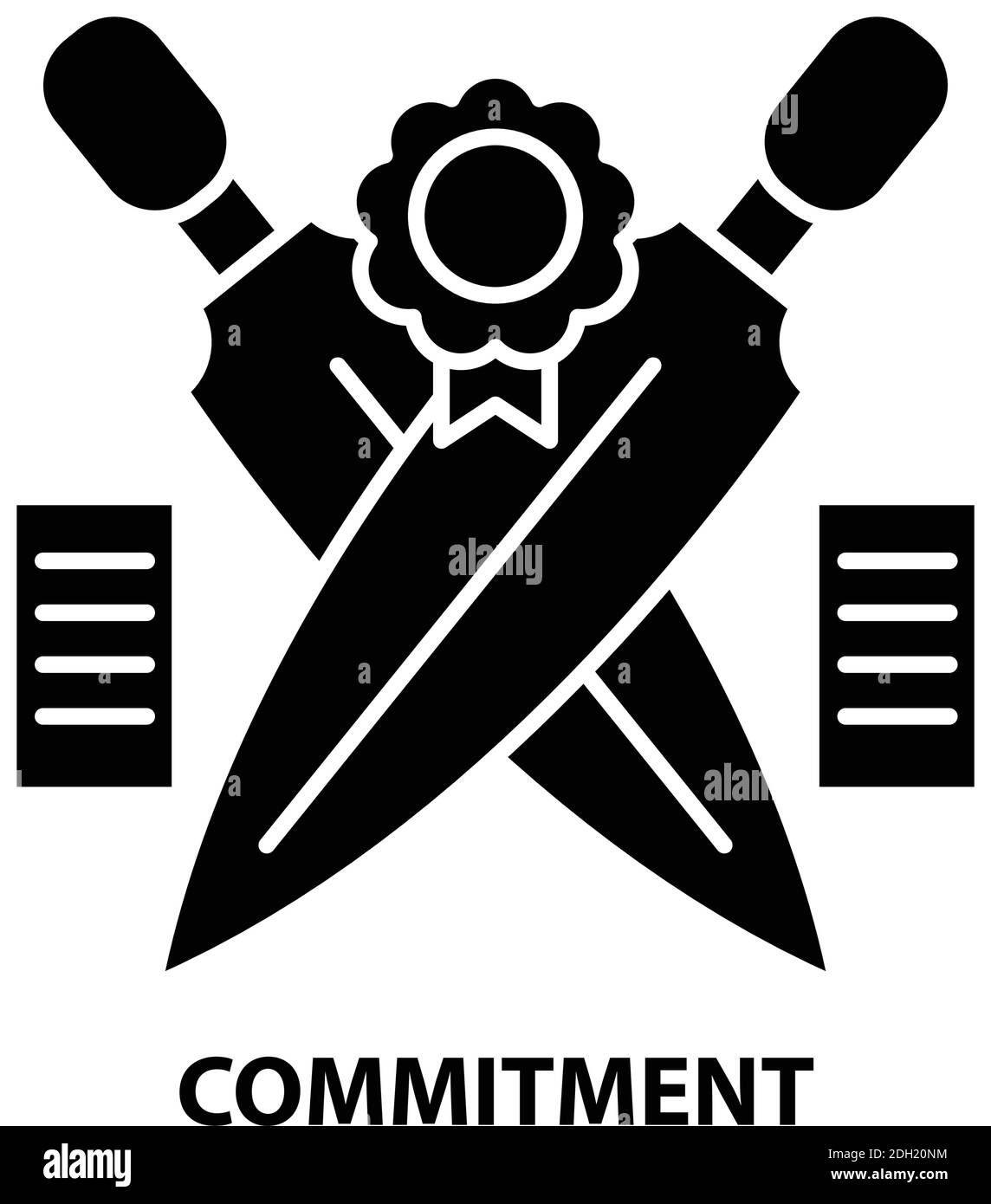 commitment icon, black vector sign with editable strokes, concept ...