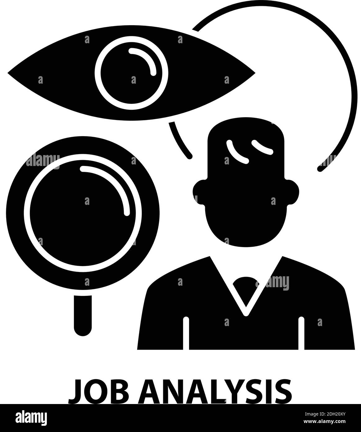 job analysis icon, black vector sign with editable strokes, concept ...