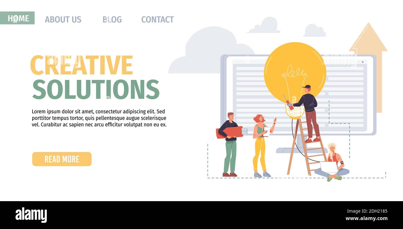 Workflow of business people flat vector illustration concept Stock ...