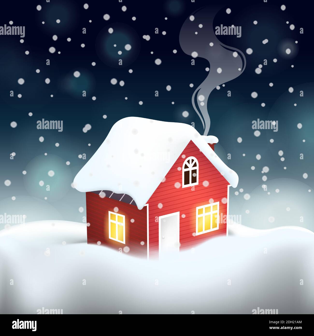 Winter mountains covered in Stock Vector Images - Alamy