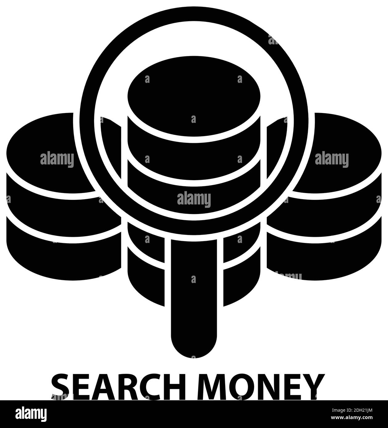 search money icon, black vector sign with editable strokes, concept ...