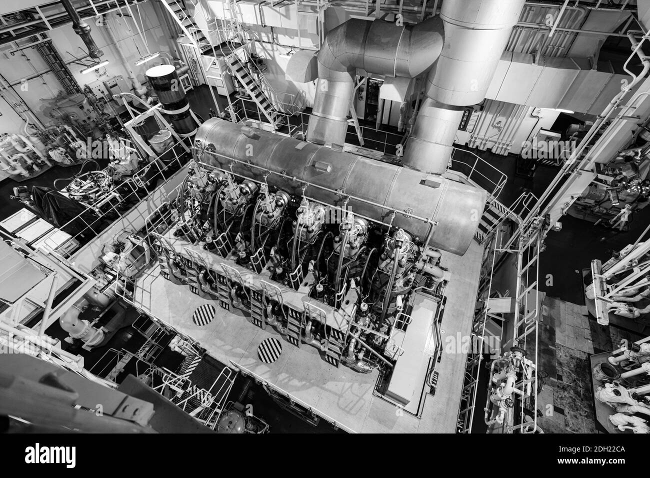 Main engine and generator of a tanker vessel Stock Photo - Alamy
