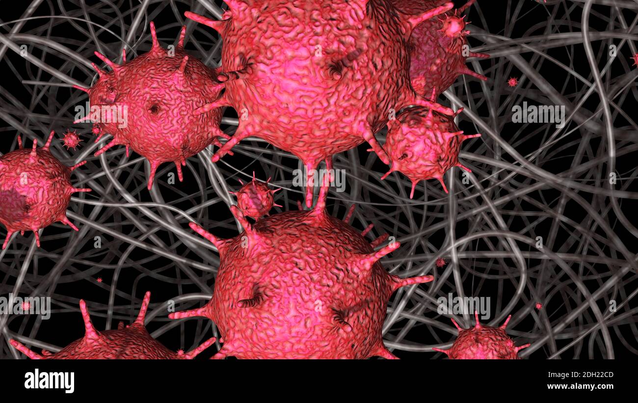Germs, viruses , bacteria captured in filter . Pathogens trapped in ...