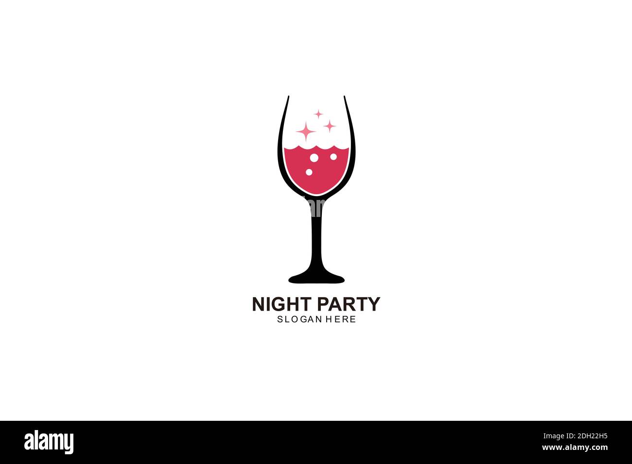 wine night party logo template design. symbol illustration Stock Vector ...