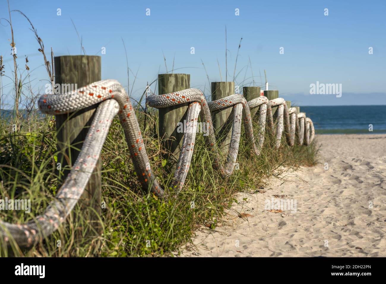 Lovely Sandy Walkway To The Ocean On A Summers Day Stock Photo - Alamy