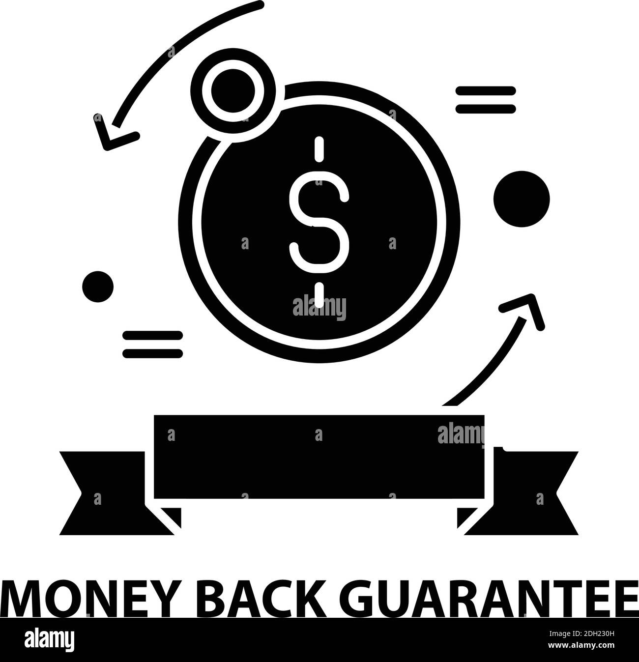 money back guarantee icon, black vector sign with editable strokes ...