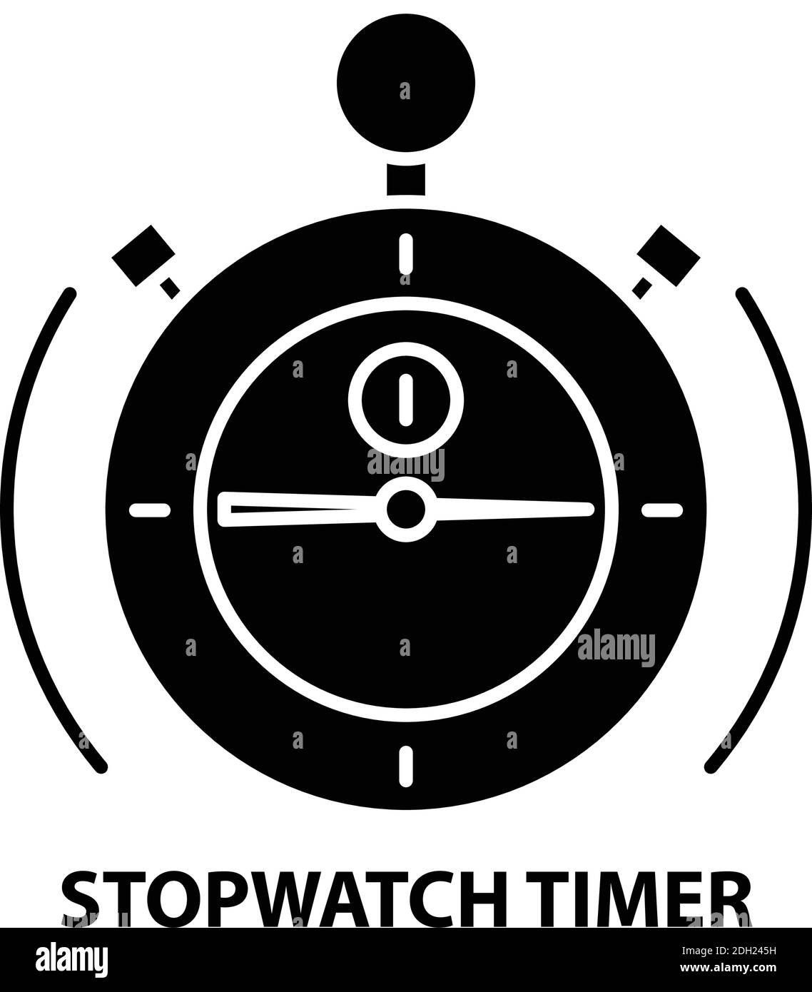 Stopwatch Timer Icon Black Vector Sign With Editable Strokes Concept