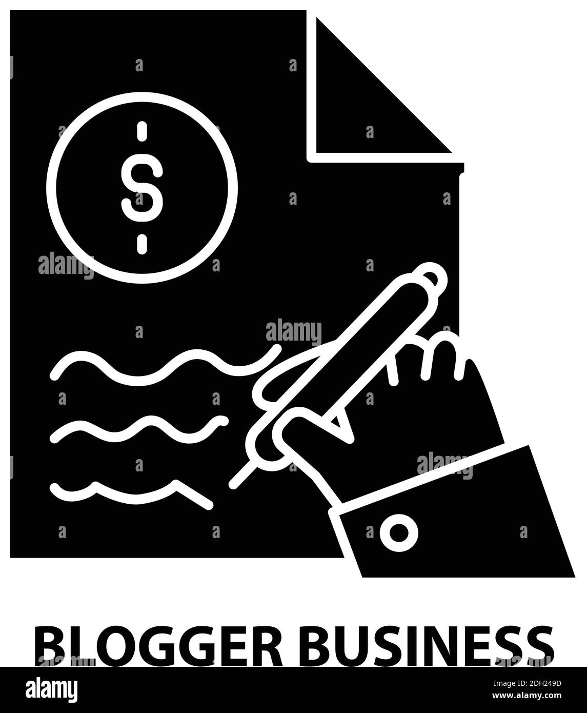 blogger business icon, black vector sign with editable strokes, concept ...