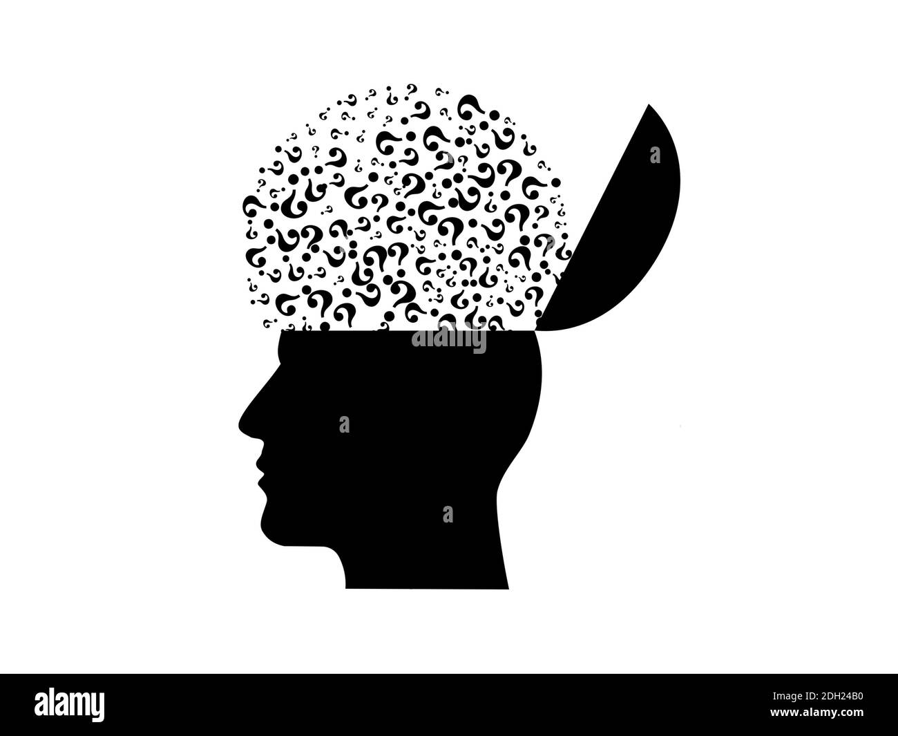 Several questions about the brain on white background - 3d rendering ...