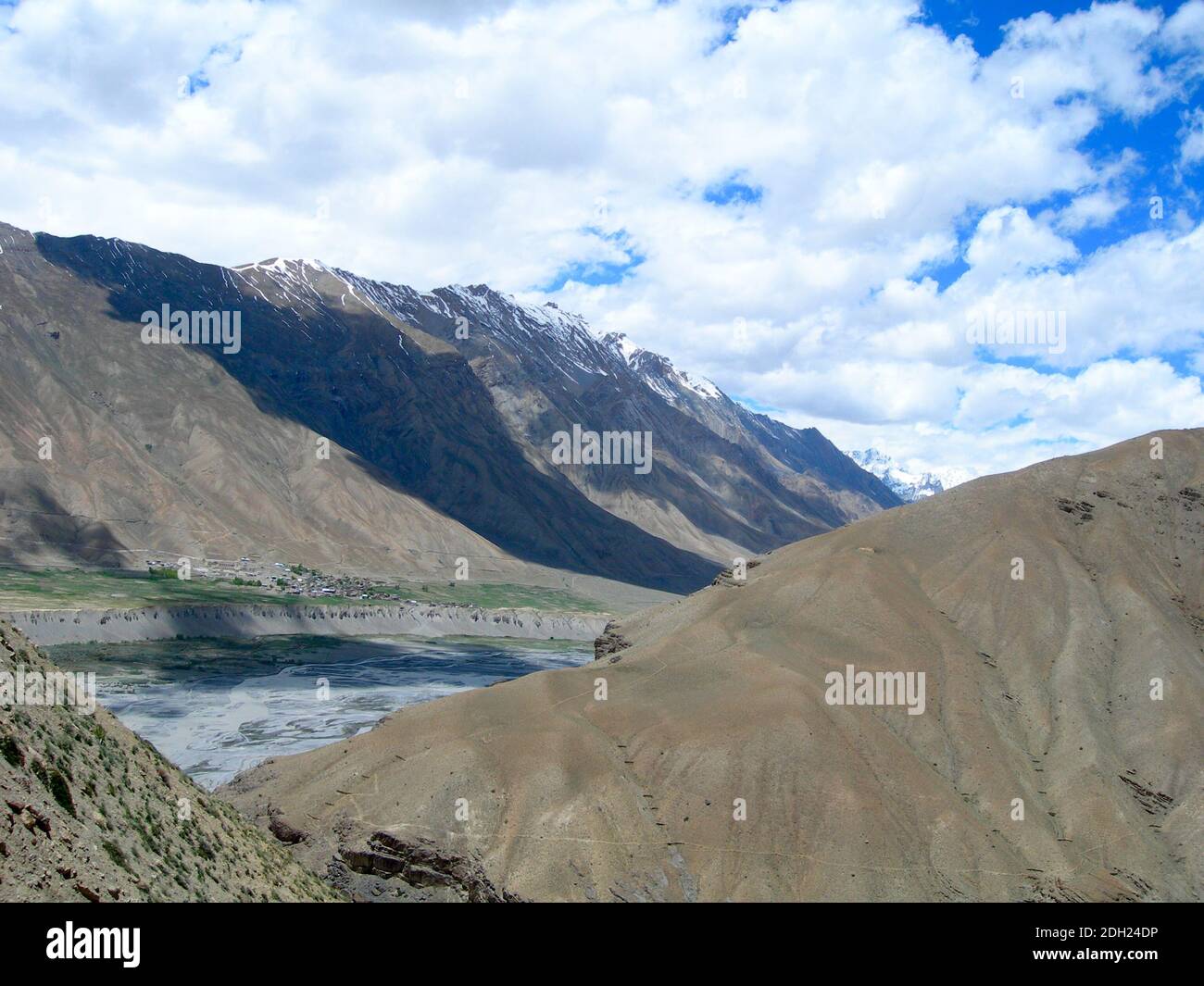 Alpine background while trekking the Spiti valley region in the ...
