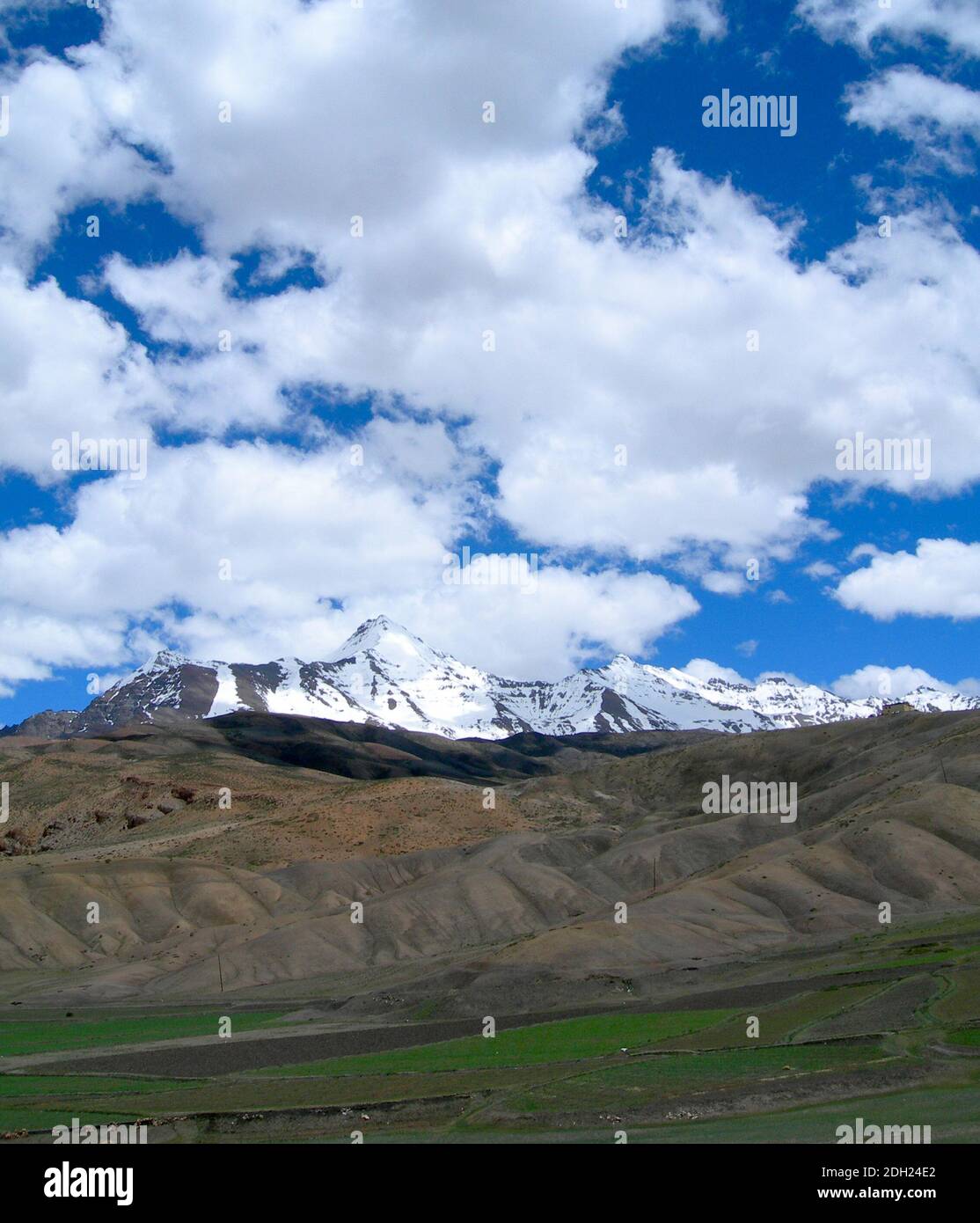 Alpine background while trekking the Spiti valley region in the ...