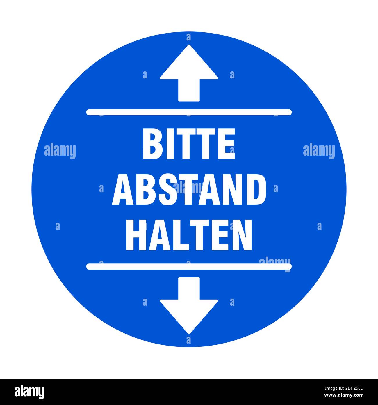 Bitte Abstand Halten ("Please Keep Your Distance" in German) Round ...