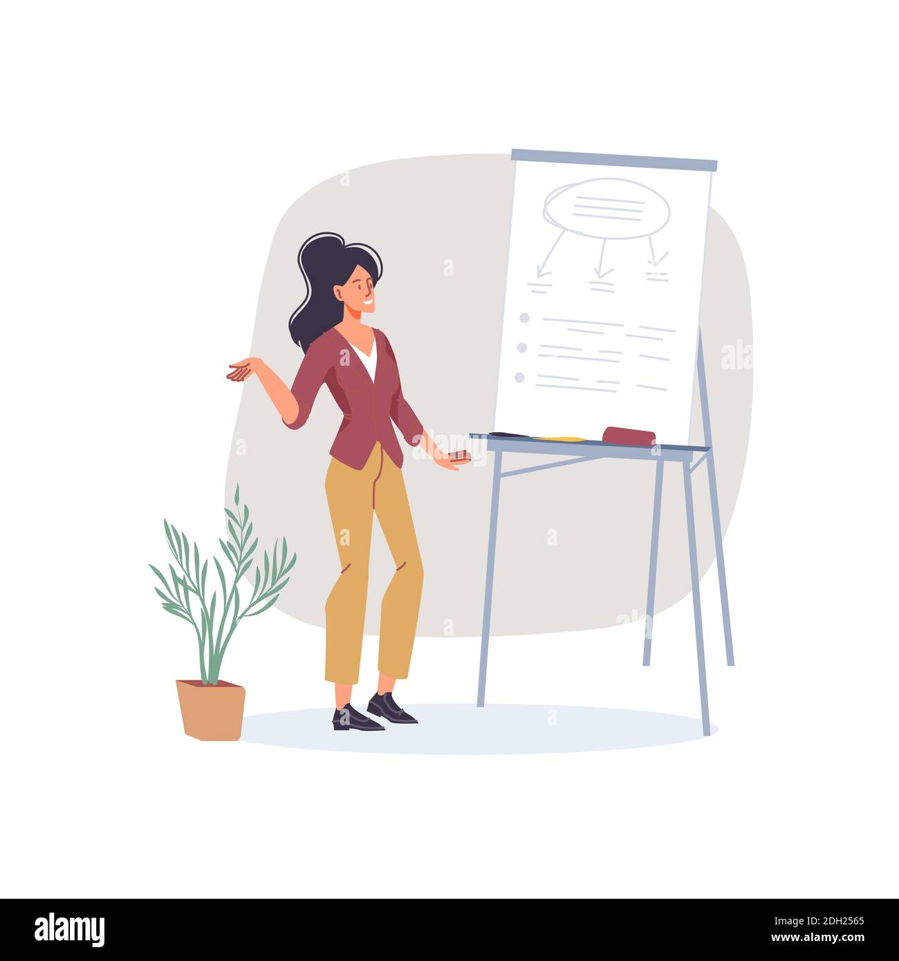 Flat cartoon character at work, vector illustration concept Stock ...