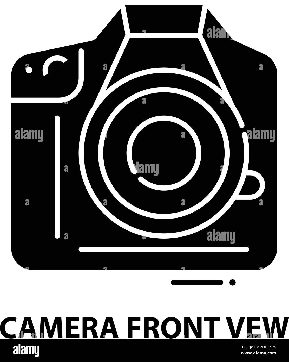 camera icon, black vector sign with editable strokes, concept ...
