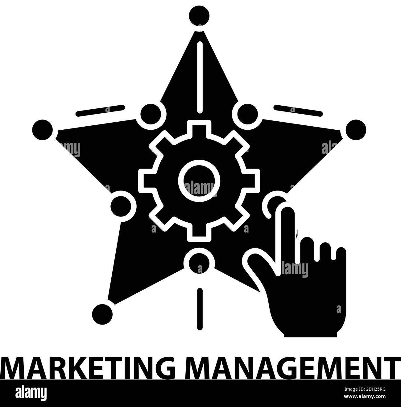 marketing resource management icon, black vector sign with editable ...
