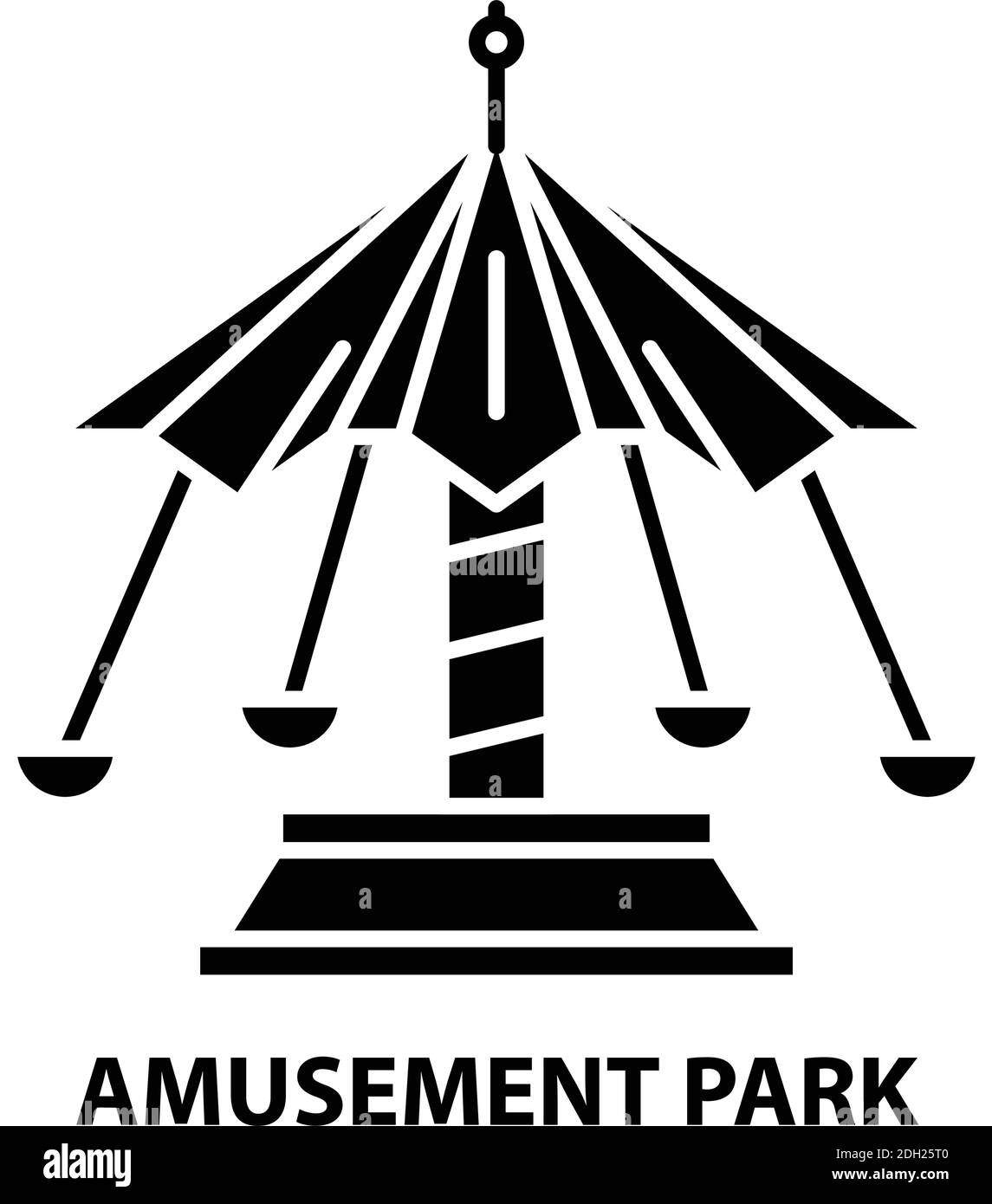amusement park icon, black vector sign with editable strokes, concept ...
