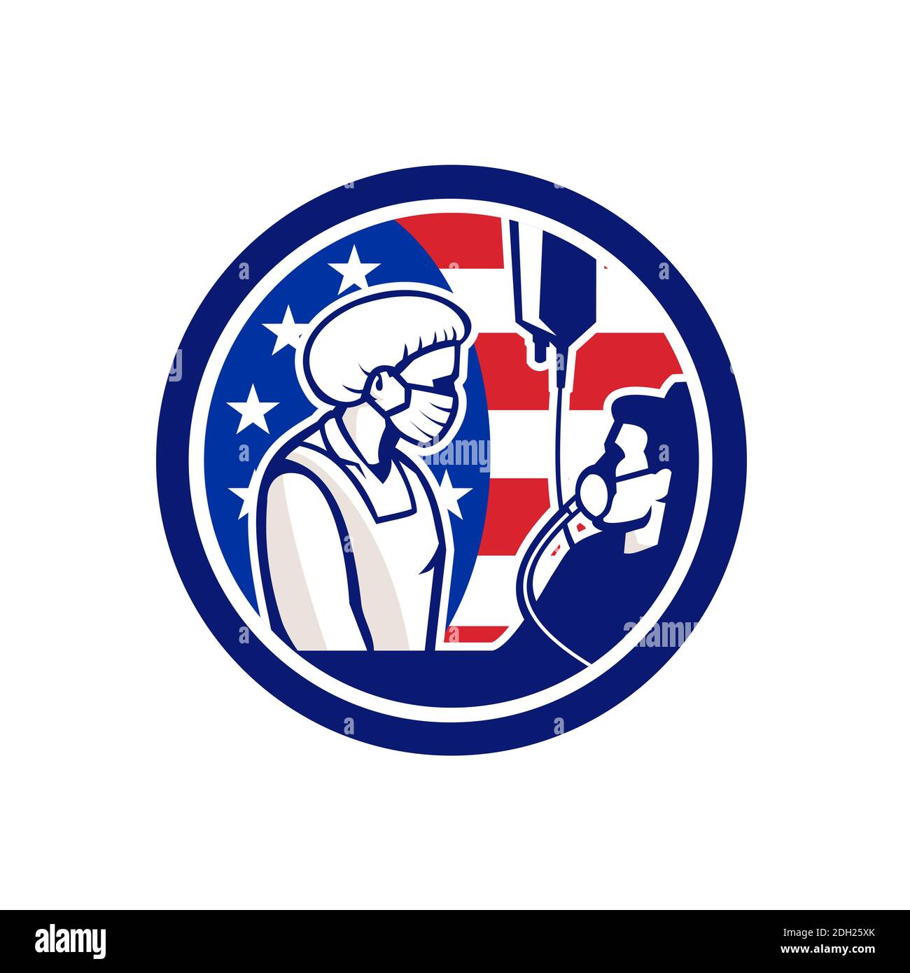 Retro + hospital + patient + mask Cut Out Stock Images & Pictures - Alamy