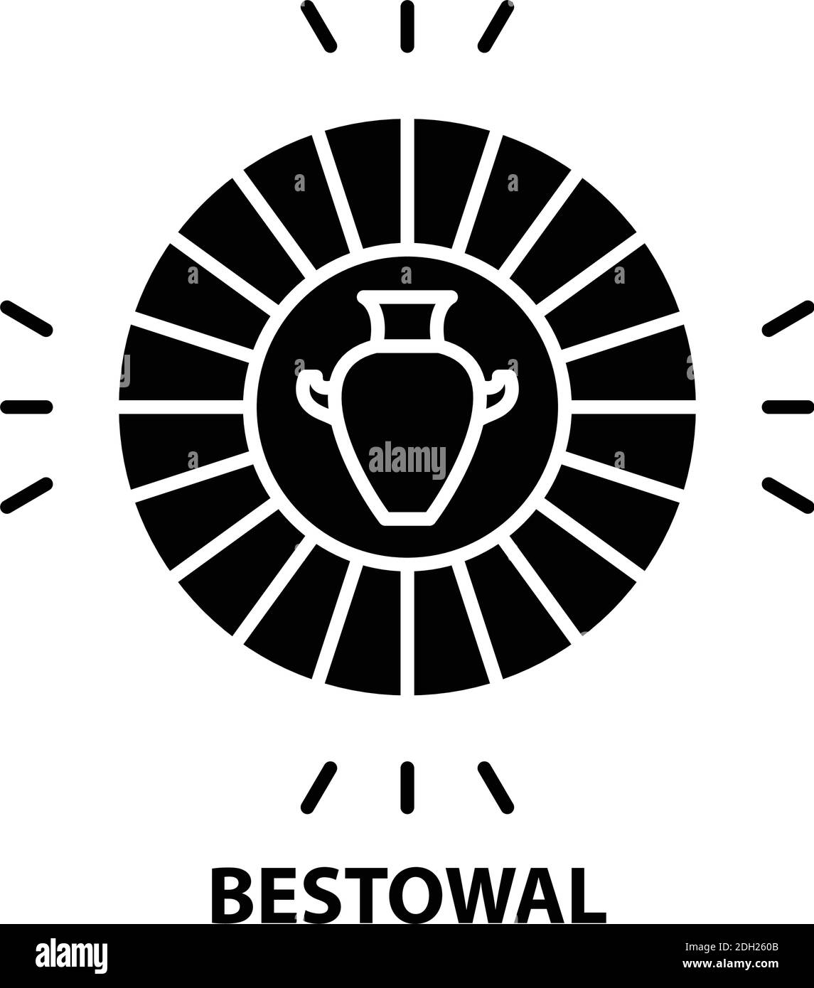 bestowal icon, black vector sign with editable strokes, concept ...