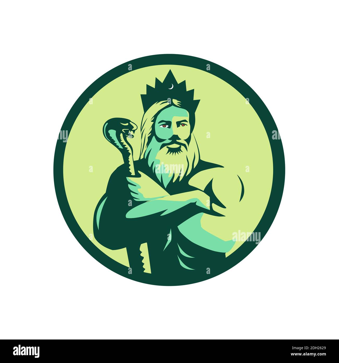 Bearded Male Cobra Staff Folded Arms Retro Stock Photo - Alamy