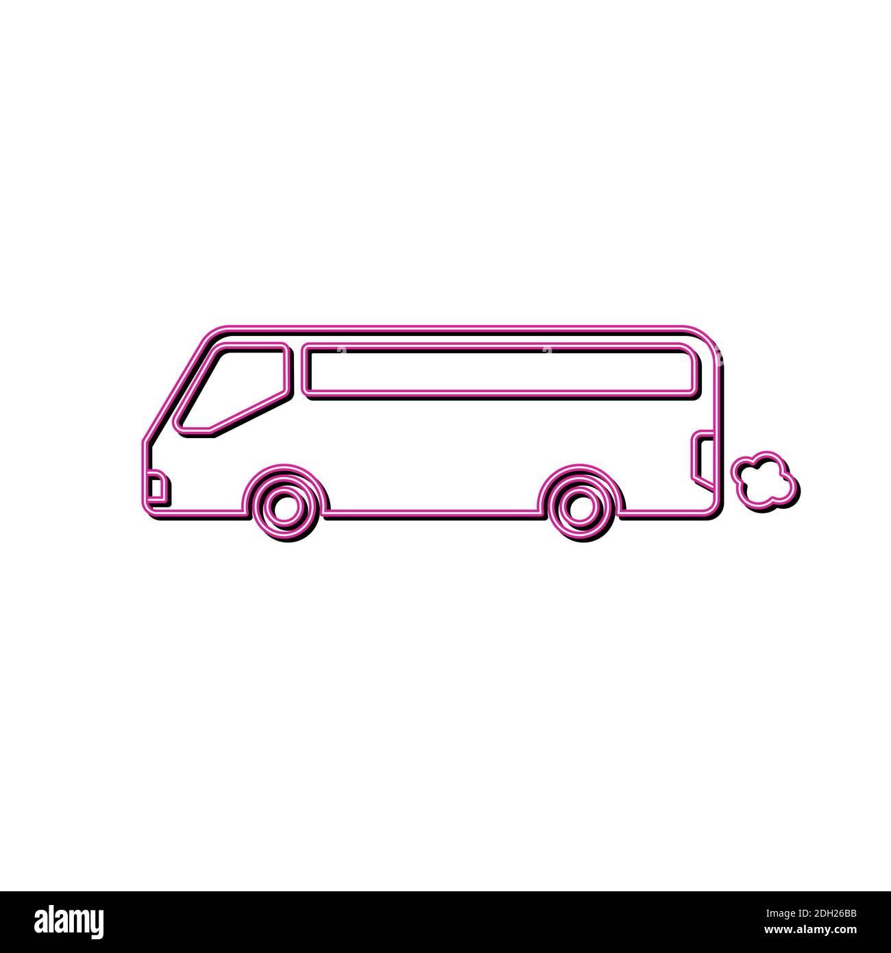 Tourist Bus Side View Neon Sign Stock Photo - Alamy