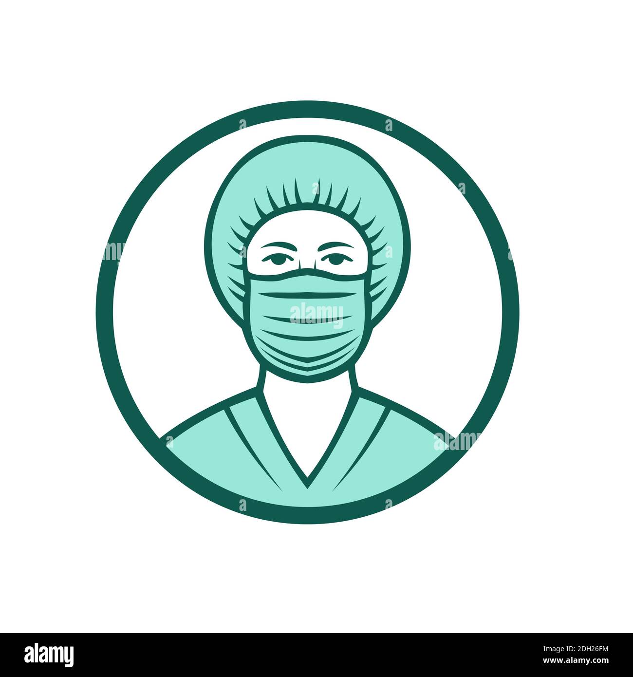 Nurse Wearing Surgical Mask Icon Stock Photo - Alamy