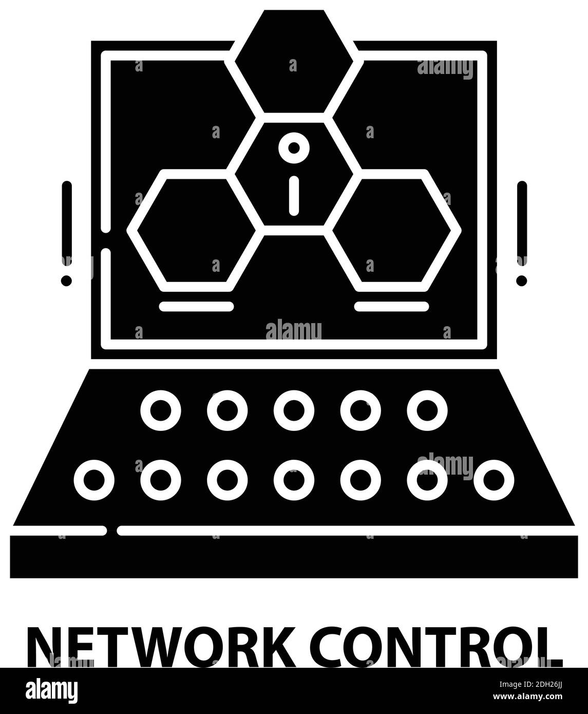 network control icon, black vector sign with editable strokes, concept ...