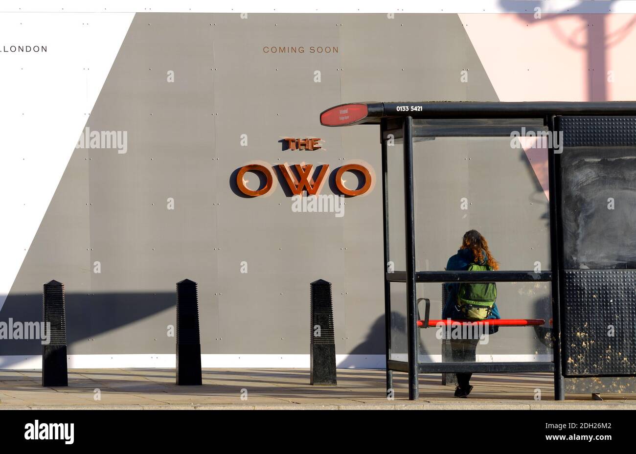 London, England, UK. Hoarding outside the Old War Office building, to ...