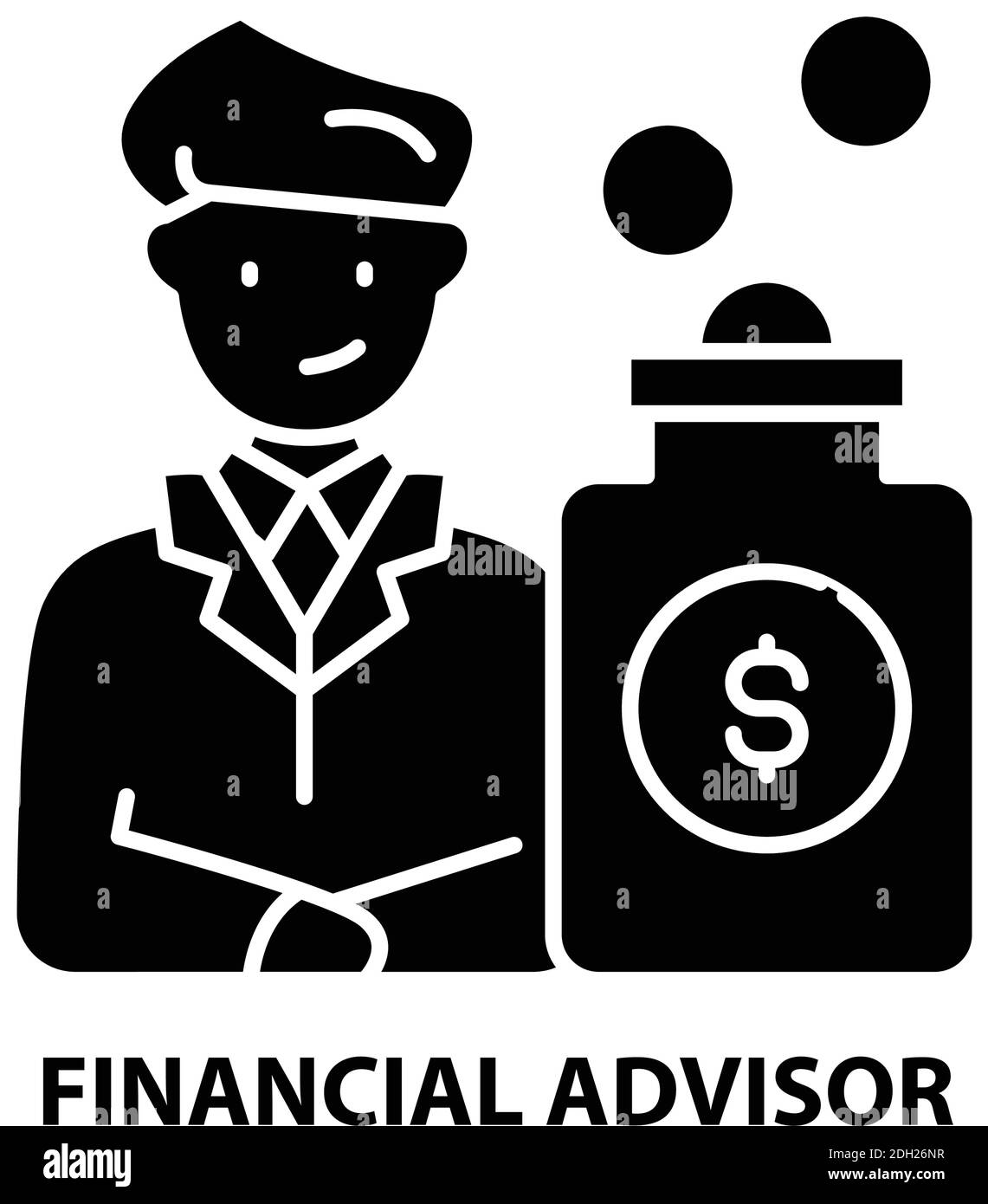 individual financial advisor icon, black vector sign with editable ...