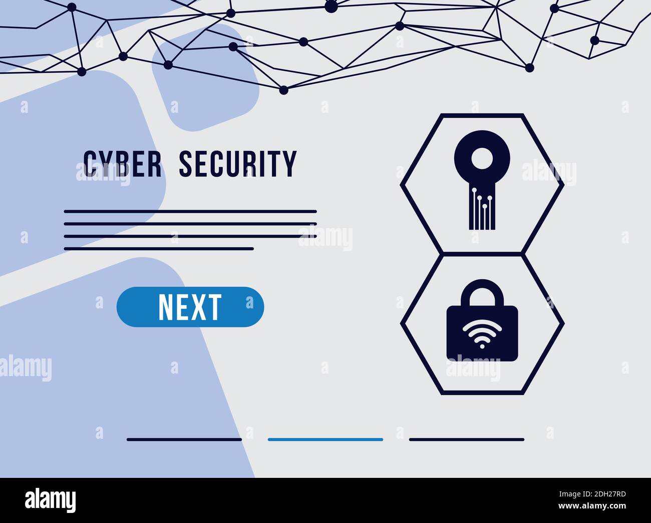 cyber security infographic with padlock and key vector illustration ...