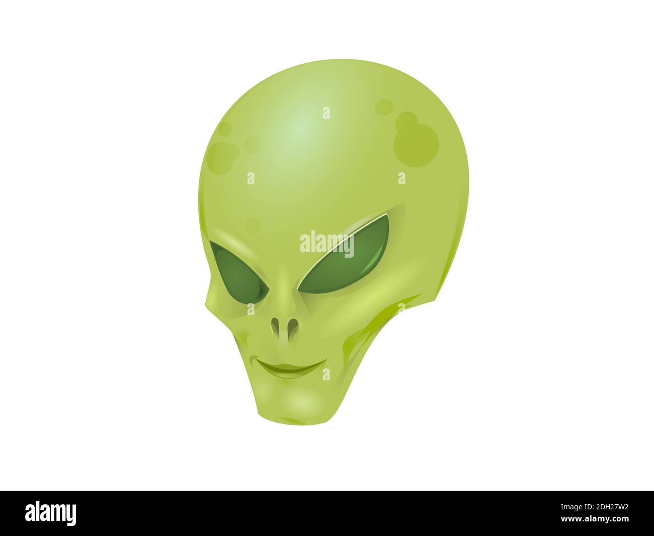 Green alien on white background - 3d rendering Stock Photo - Alamy
