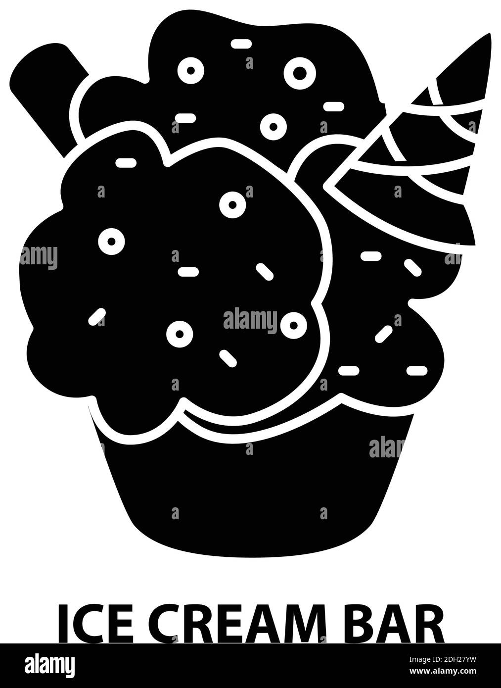 ice cream bar icon, black vector sign with editable strokes, concept illustration Stock Vector ...