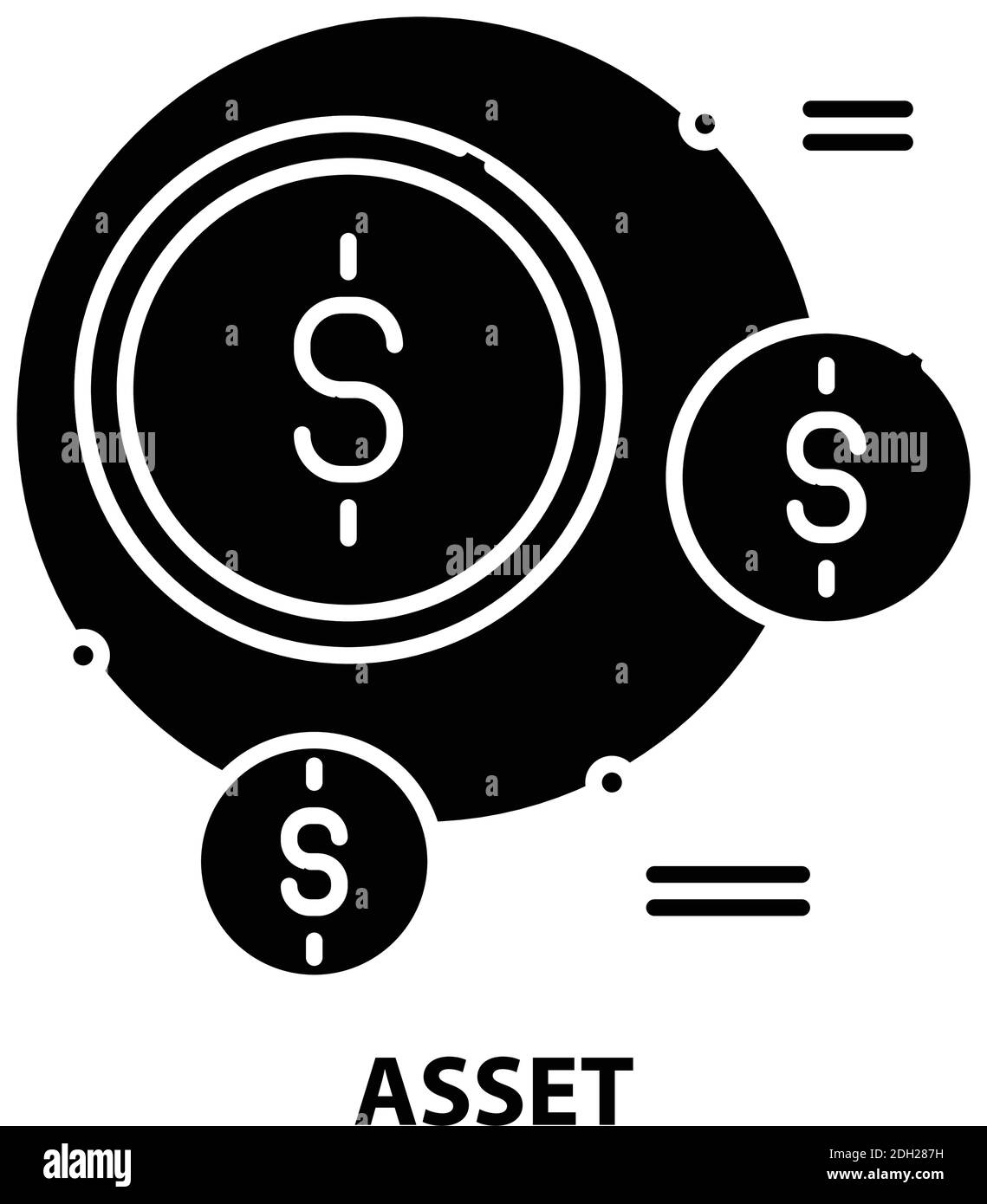 asset icon, black vector sign with editable strokes, concept ...
