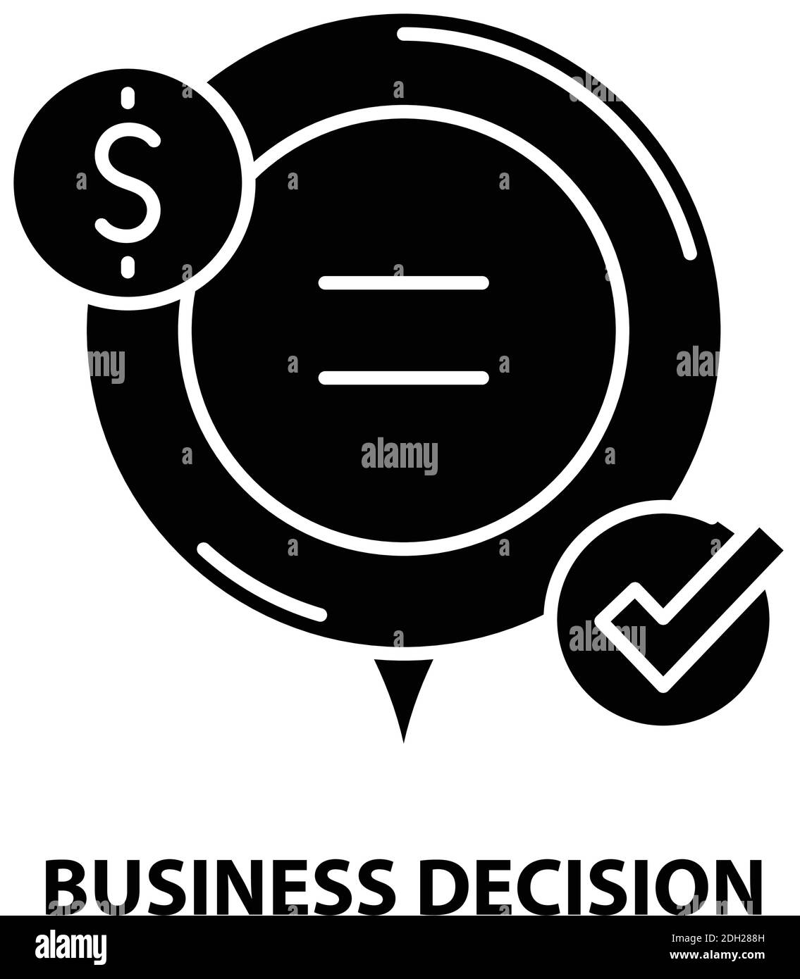 Business Decision Icon Black Vector Sign With Editable Strokes
