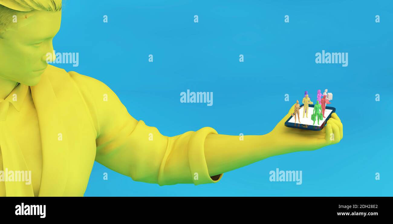 Man Using Gig Economy App Stock Photo - Alamy