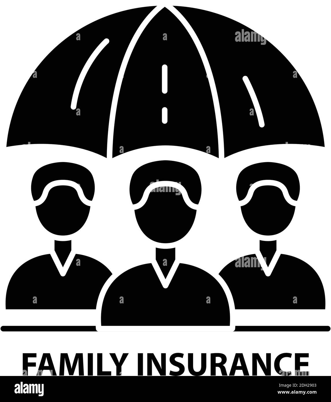 family insurance icon, black vector sign with editable strokes, concept ...