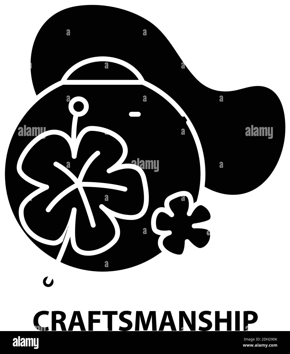 craftsmanship icon, black vector sign with editable strokes, concept ...