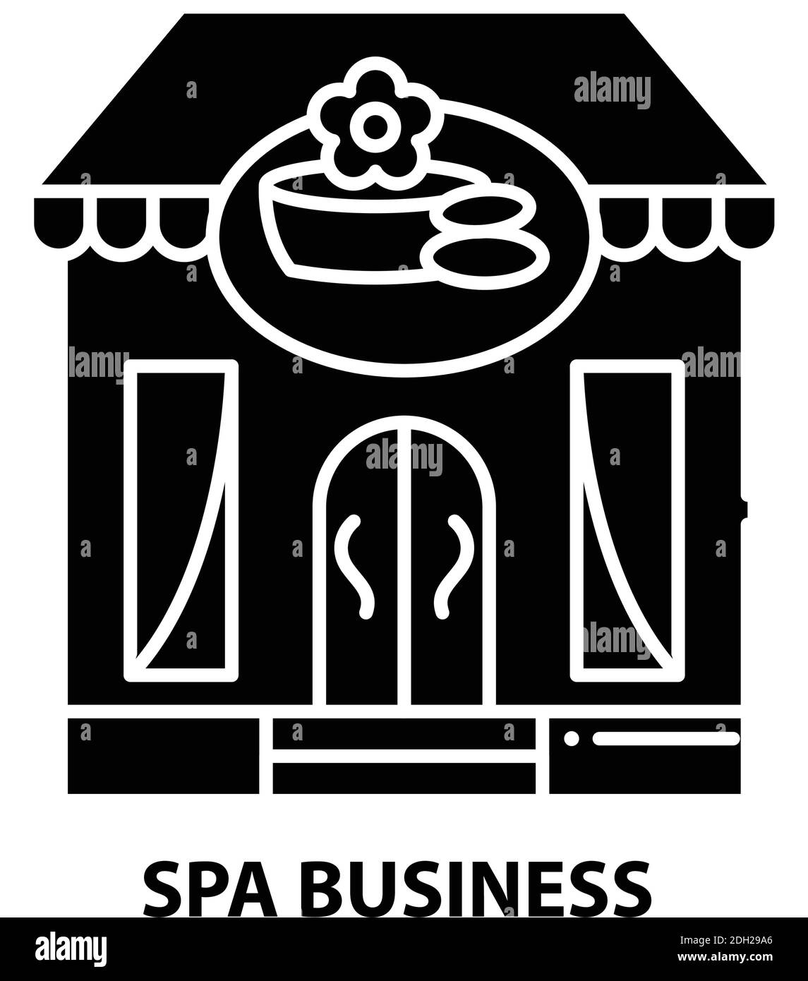 spa business icon, black vector sign with editable strokes, concept illustration Stock Vector ...