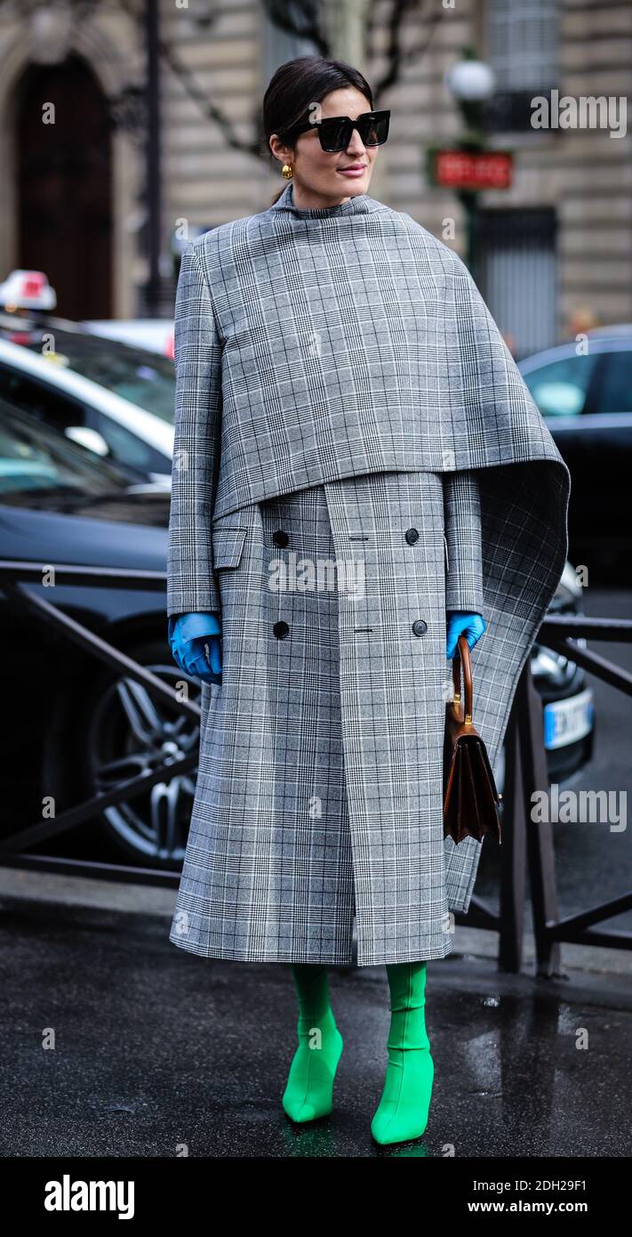 PARIS, France- March 5 2019: Irina Linovich on the street in Paris ...