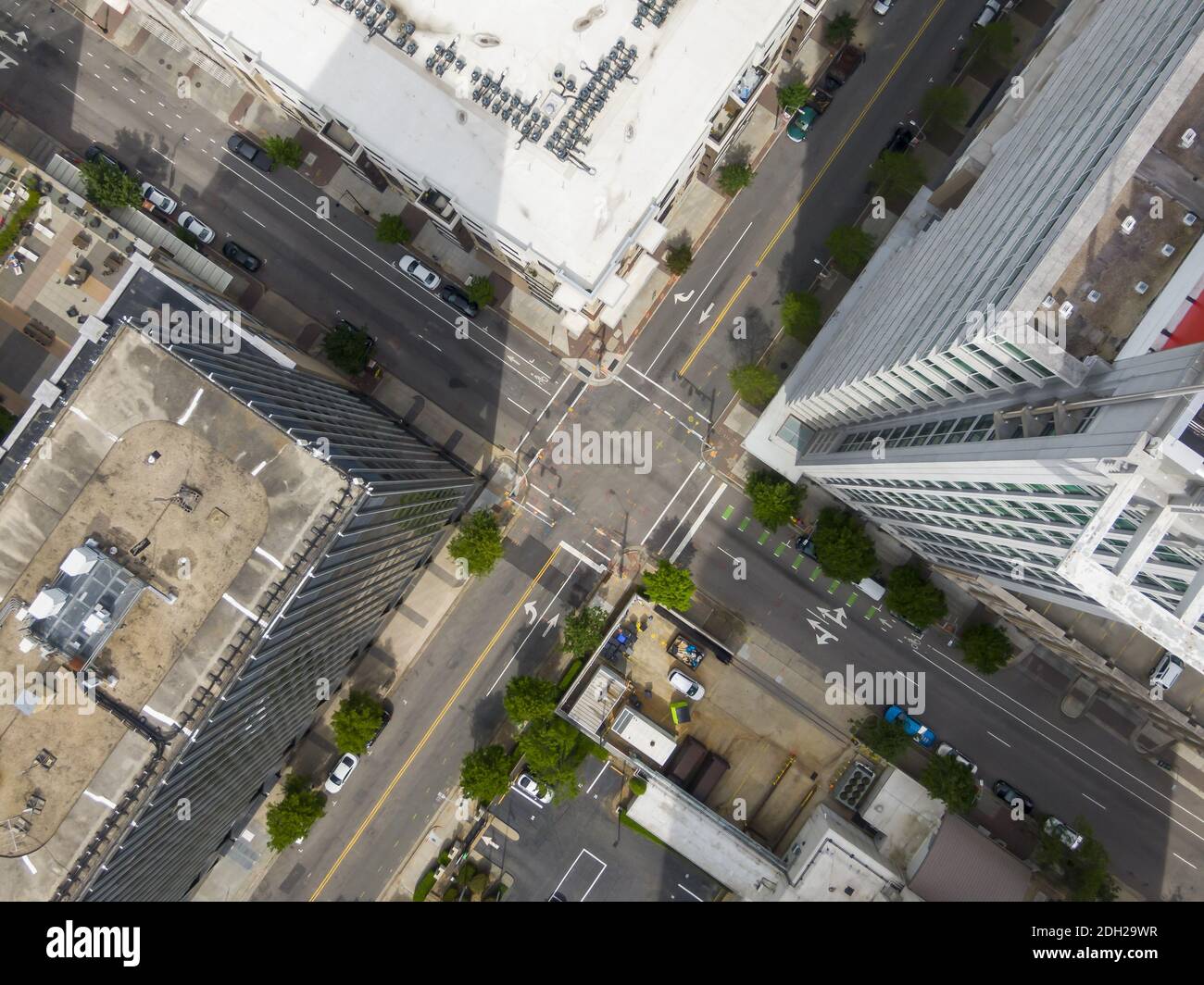 Aerial View Of A Busy Intersection In A Urban Metropolis Stock Photo ...