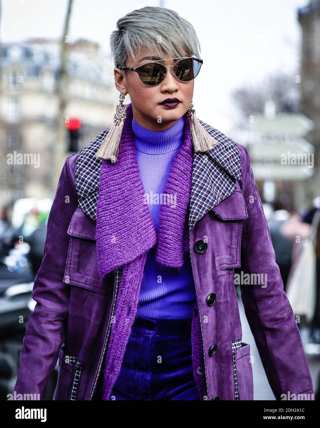 PARIS, France- March 5 2019: Esther Quek on the street in Paris Stock ...