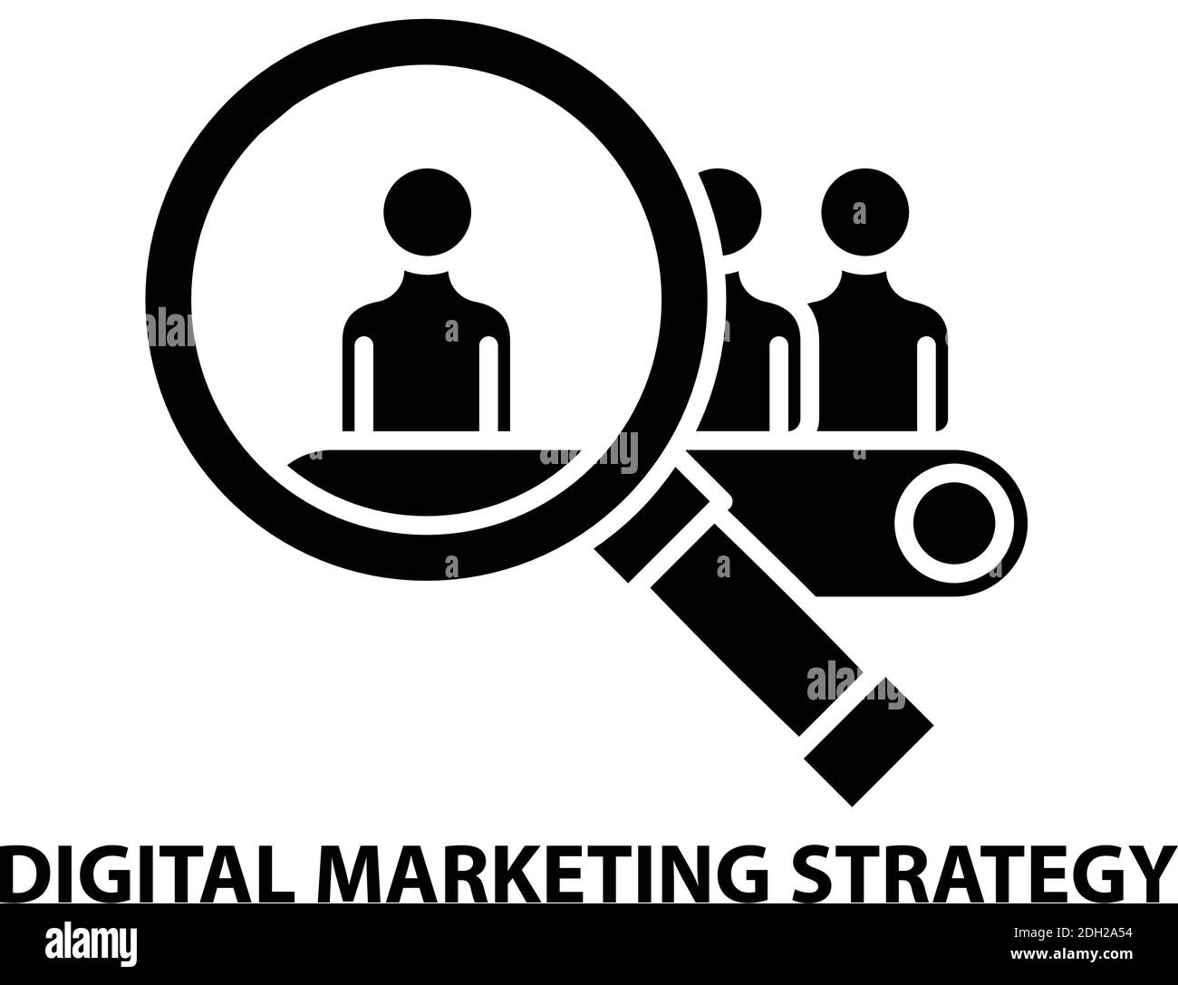digital marketing strategy icon, black vector sign with editable ...