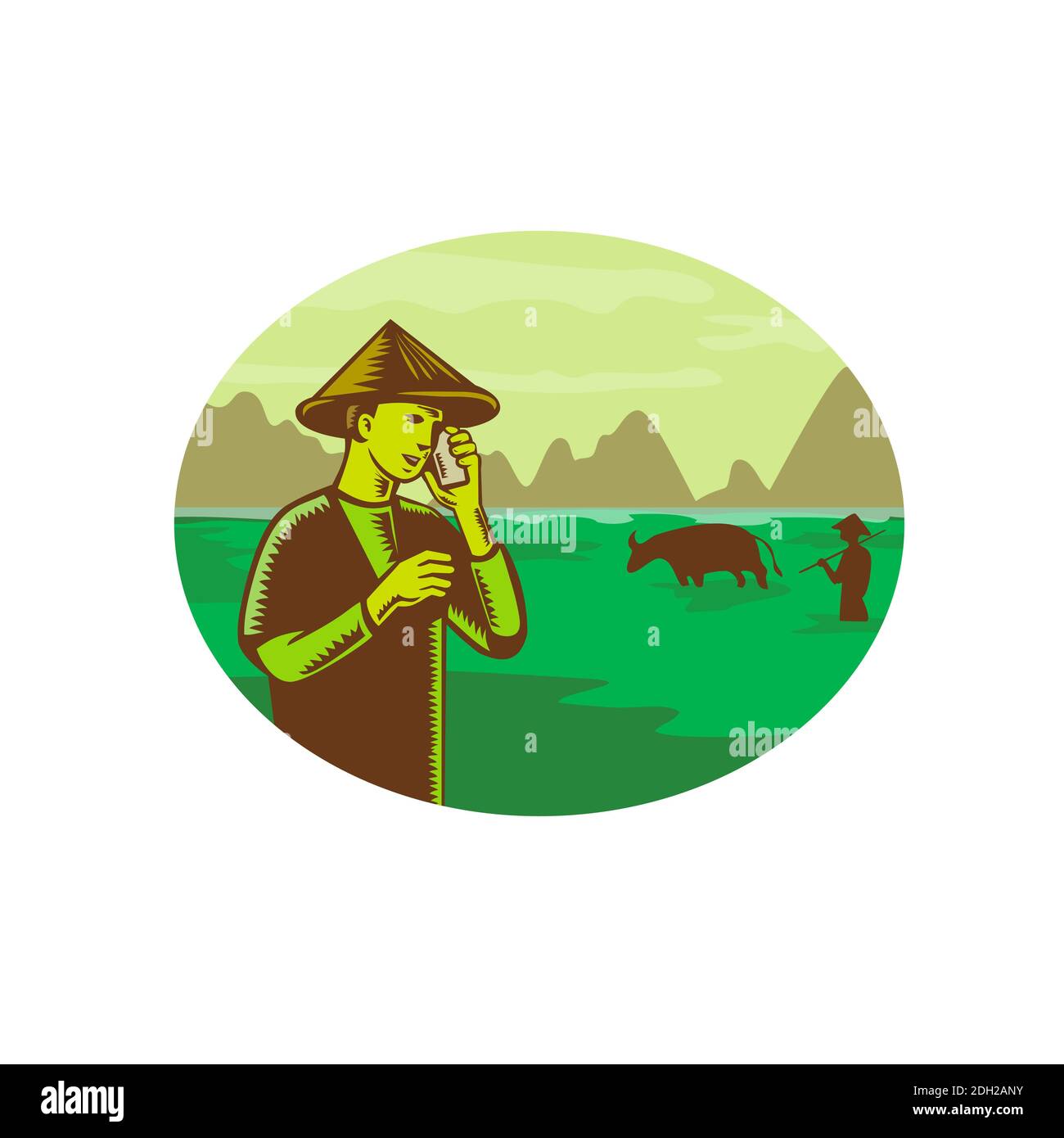 Farmer mobile phone Cut Out Stock Images & Pictures - Alamy