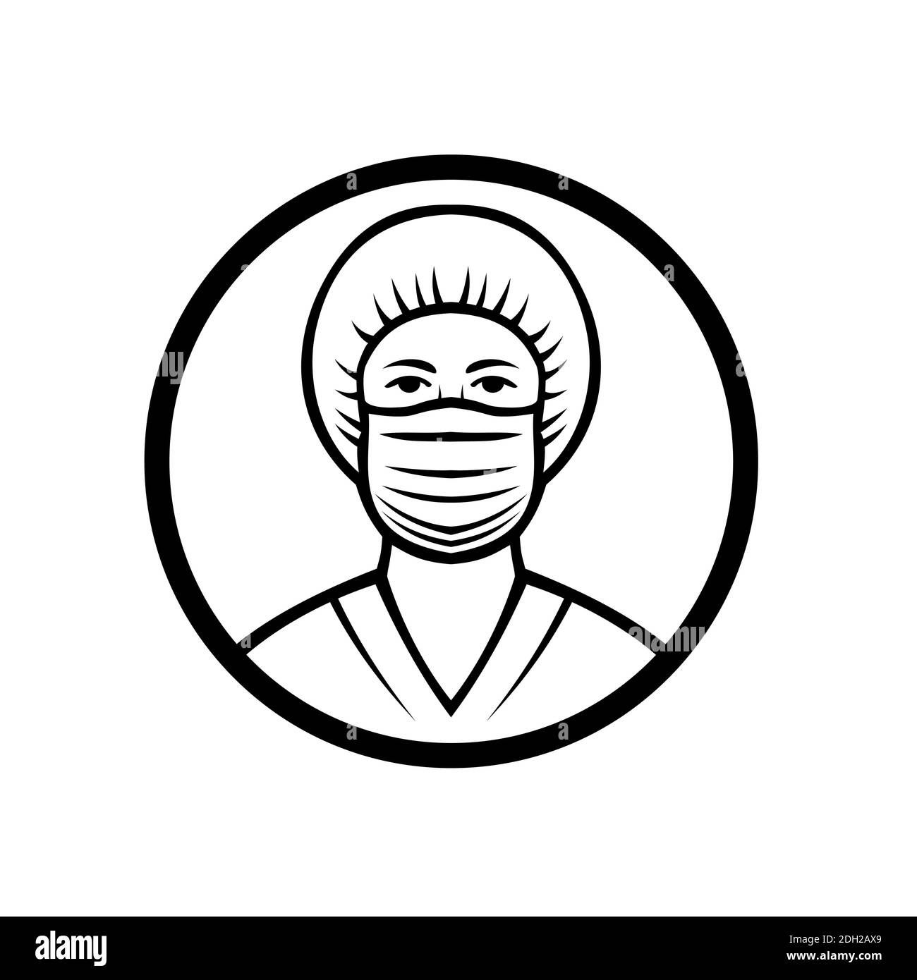 Illustration nurse wearing surgical Cut Out Stock Images & Pictures - Alamy