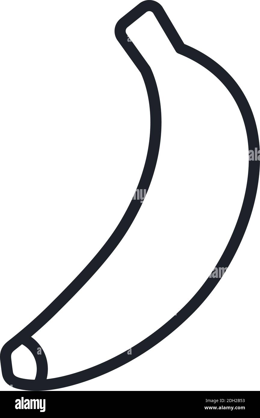 Banana icon. Vector linear icon, contour, shape, outline isolated on a ...