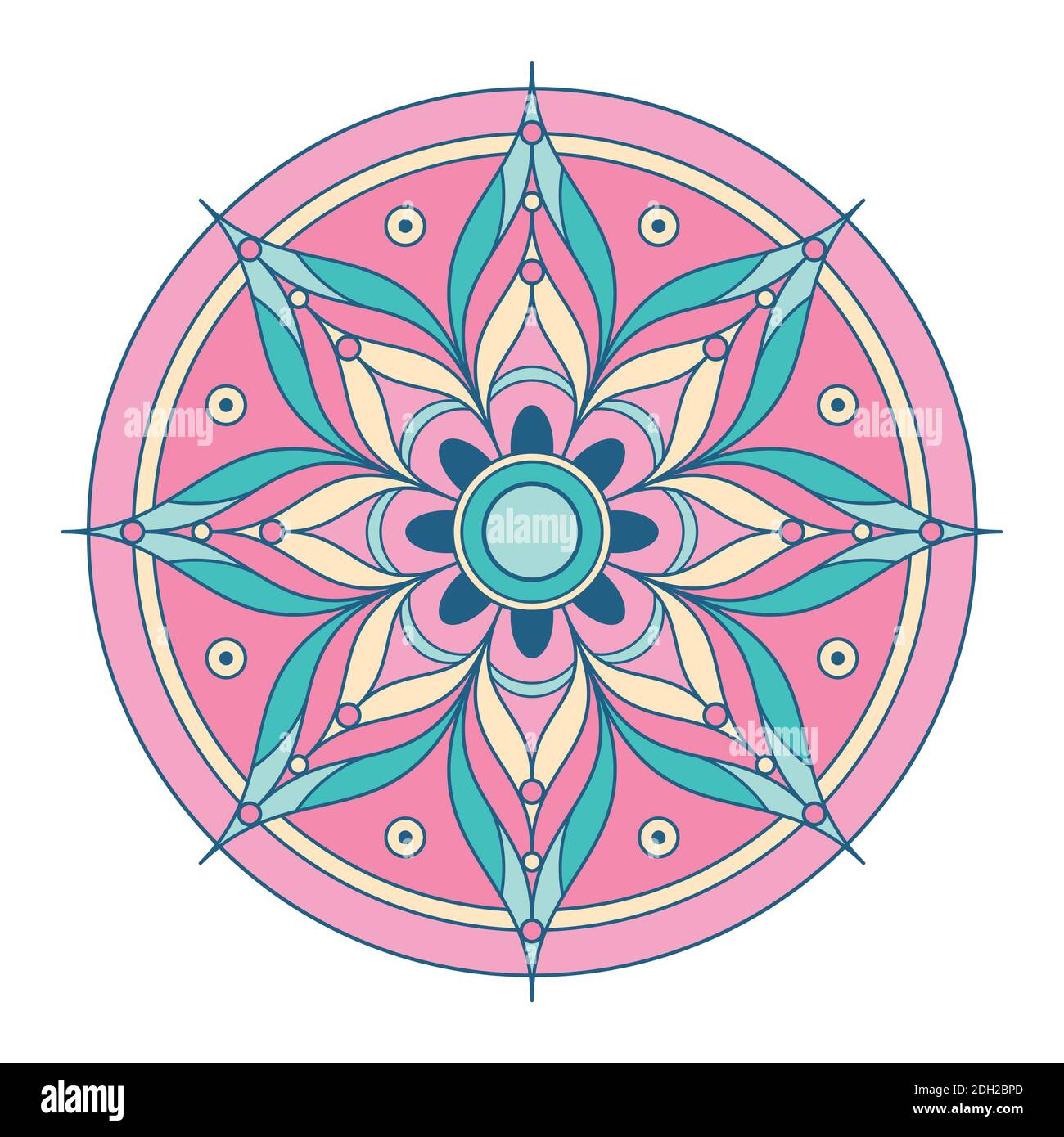 Mandala ornament vector. A symmetrical geometry color flower Ethnic ...