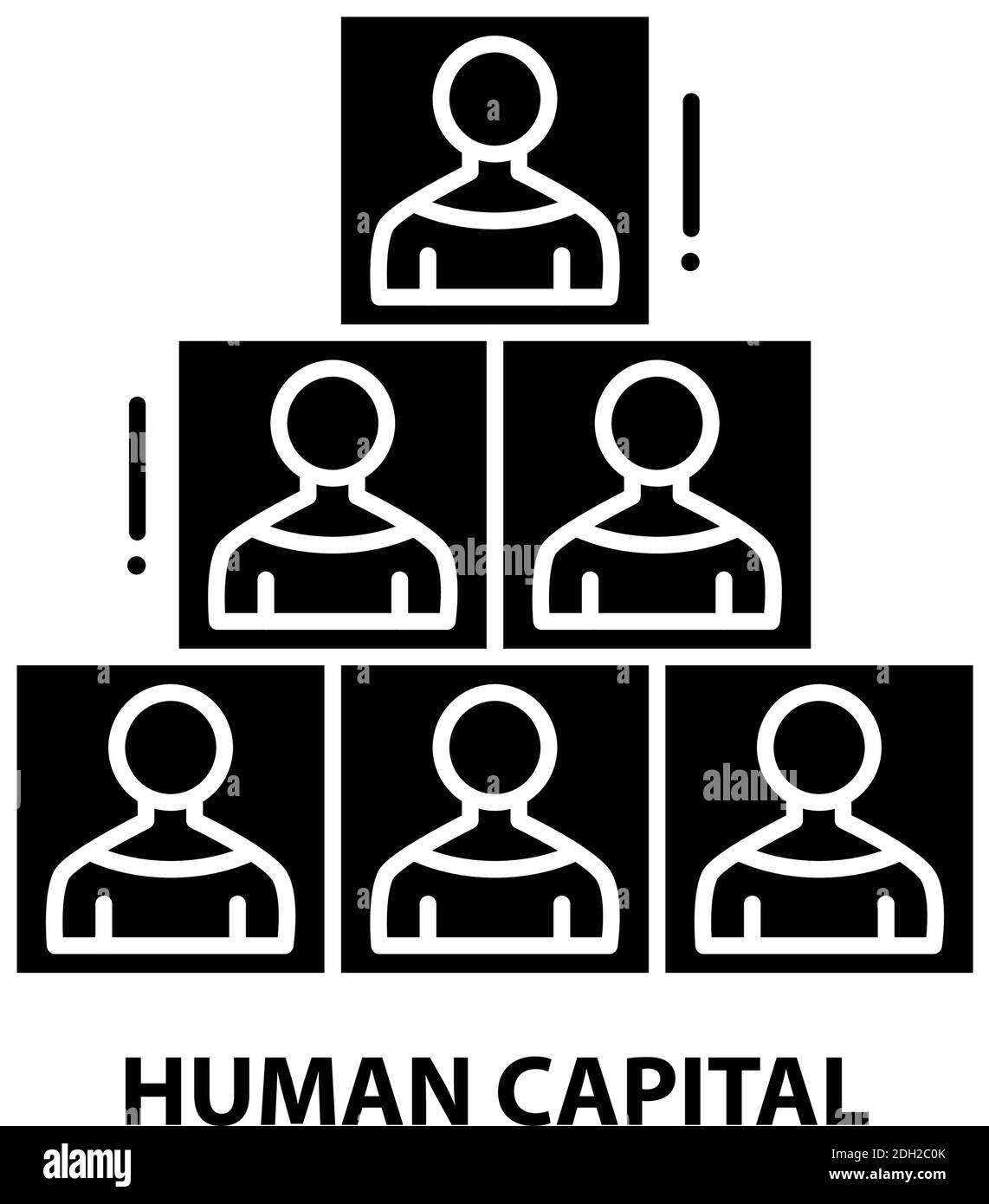 human capital icon, black vector sign with editable strokes, concept ...