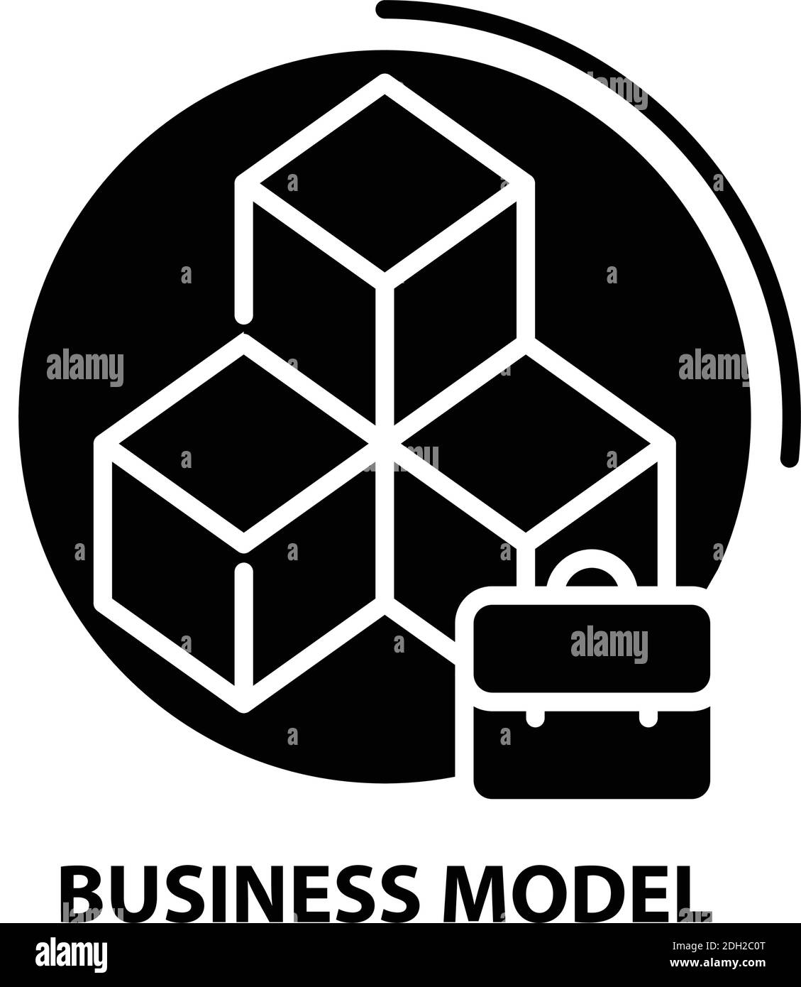 business model icon, black vector sign with editable strokes, concept ...